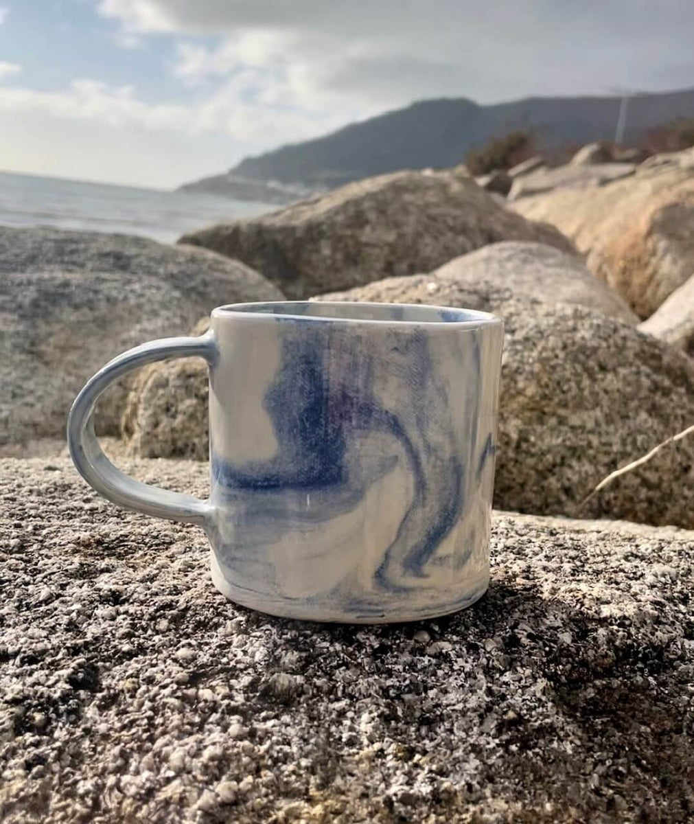 Blue Marbled Mug | Megan Hawthorne at Painted Earth